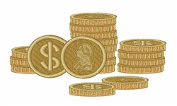 Gold Coins Embroidery Design | EmbroideryDesigns.com