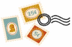 Postage Stamps Embroidery Design | EmbroideryDesigns.com