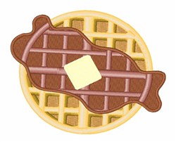Breakfast Waffle Embroidery Design | EmbroideryDesigns.com