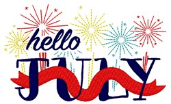 Hello July Embroidery Design | EmbroideryDesigns.com