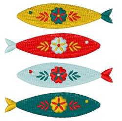 Folk Art Swedish Fish Embroidery Design | EmbroideryDesigns.com