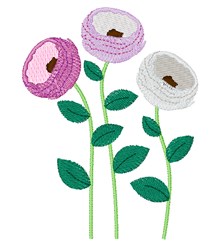 Ranunculus Flowers Embroidery Design | EmbroideryDesigns.com