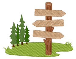 Forest Trail Sign Embroidery Design | EmbroideryDesigns.com
