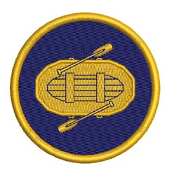 Free River Rafting Badge Embroidery Design | EmbroideryDesigns.com