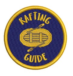 Rafting Guide Badge Embroidery Design | EmbroideryDesigns.com