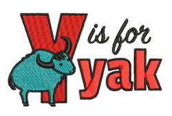 Y Is For Yak Embroidery Design | EmbroideryDesigns.com