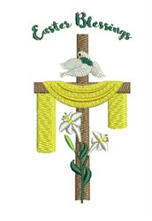 Easter Blessings Cross Embroidery Design | EmbroideryDesigns.com