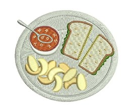 Lunch Plate Embroidery Design | EmbroideryDesigns.com