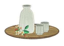 Japanese Sake Embroidery Design | EmbroideryDesigns.com
