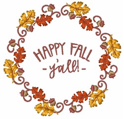 Happy Fall Embroidery Design | EmbroideryDesigns.com