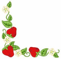Strawberry Corner Embroidery Design | EmbroideryDesigns.com
