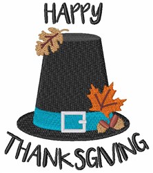 Happy Thanksgiving Hat Embroidery Design | EmbroideryDesigns.com