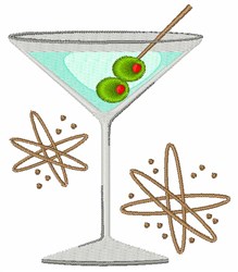 Martini Cocktail Embroidery Design | EmbroideryDesigns.com