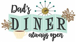 Dads Diner Embroidery Design | EmbroideryDesigns.com