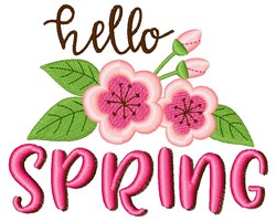 Hello Spring Embroidery Design | EmbroideryDesigns.com