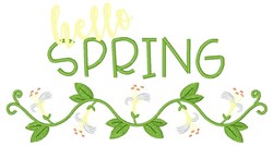 Hello Spring Embroidery Design | EmbroideryDesigns.com