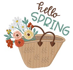 Hello Spring Embroidery Design | EmbroideryDesigns.com