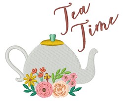 Tea Time Embroidery Design | EmbroideryDesigns.com