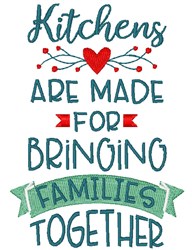 Family Togetherness Kitchens Cooking Quote Saying Phrase Embroidery ...