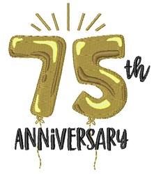 75th Anniversary Embroidery Design | EmbroideryDesigns.com
