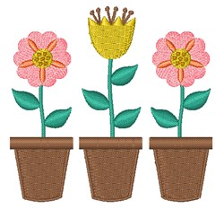 Flower Pots Embroidery Design | EmbroideryDesigns.com
