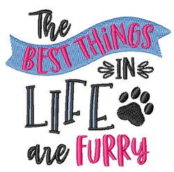 Best Things Are Furry Embroidery Design | EmbroideryDesigns.com