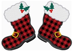 Applique Santa Boots Embroidery Design | EmbroideryDesigns.com