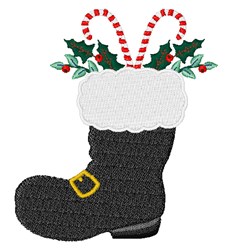 Santas Boot Embroidery Design | EmbroideryDesigns.com