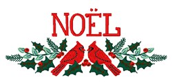 Noel Cardinals Embroidery Design | EmbroideryDesigns.com