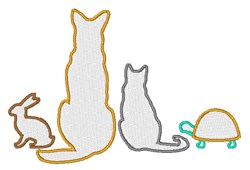 Dog Cat Rabbit Turtle Embroidery Design | EmbroideryDesigns.com