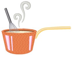 Cooking Sauce Pan Embroidery Design | EmbroideryDesigns.com