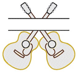 Guitar Split Embroidery Design | EmbroideryDesigns.com
