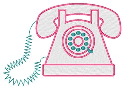 Retro Phone Embroidery Design | EmbroideryDesigns.com