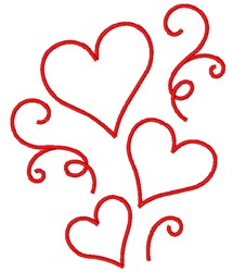 Hearts Outline Embroidery Design | EmbroideryDesigns.com