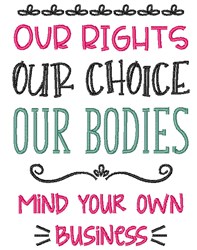 Our Rights Embroidery Design | EmbroideryDesigns.com