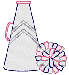 Cheerleader Megaphone Embroidery Design | EmbroideryDesigns.com