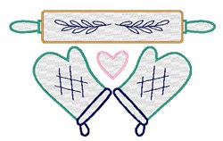 Baking Rolling Pin Embroidery Design | EmbroideryDesigns.com
