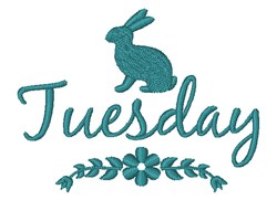 Tuesday Rabbit Embroidery Design | EmbroideryDesigns.com