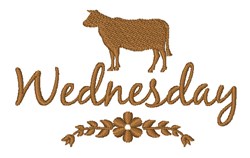 Wednesday Cow Embroidery Design | EmbroideryDesigns.com