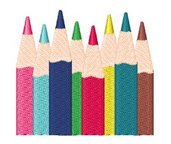 Colored Drawing Pencils Embroidery Design | EmbroideryDesigns.com