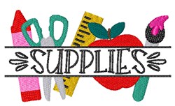 School Supplies Embroidery Design | EmbroideryDesigns.com