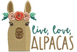 Live Love Alpacas Embroidery Design | EmbroideryDesigns.com