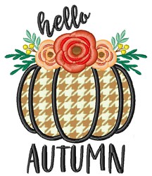 Hello Autumn Applique Pumpkin Embroidery Design | EmbroideryDesigns.com