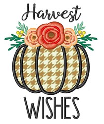 Harvest Wishes Applique Pumpkin Embroidery Design | EmbroideryDesigns.com