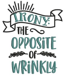 Irony Embroidery Design | EmbroideryDesigns.com