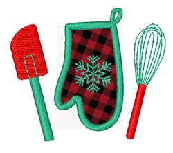 Christmas Applique Baking Tools Embroidery Design | EmbroideryDesigns.com