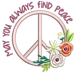 Find Peace Embroidery Design | EmbroideryDesigns.com