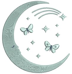 Moon Butterflies Embroidery Design | EmbroideryDesigns.com