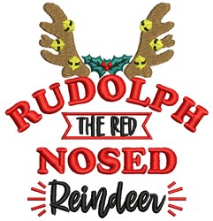 Rudolph The Reindeer Embroidery Design | EmbroideryDesigns.com