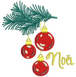 Christmas Tree Ornaments Noel Embroidery Design | EmbroideryDesigns.com